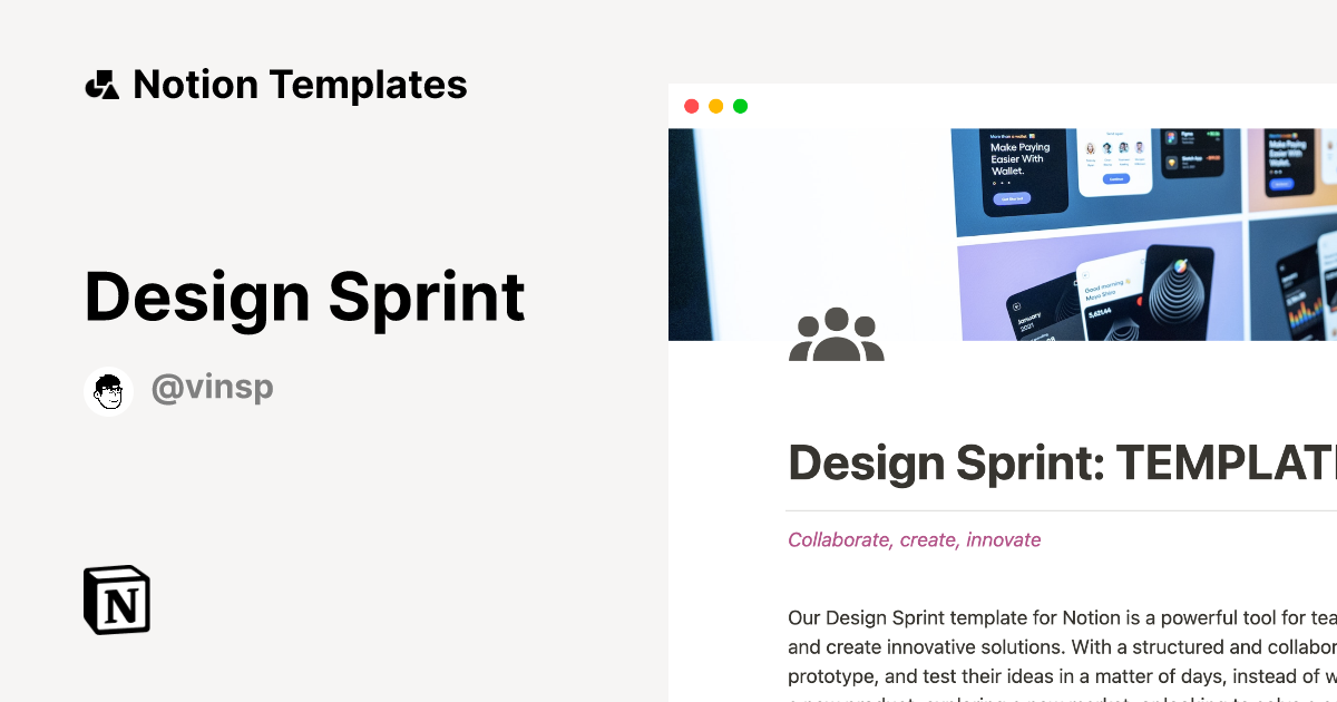 Design Sprint Template by Virtual Inspiration | Notion Marketplace