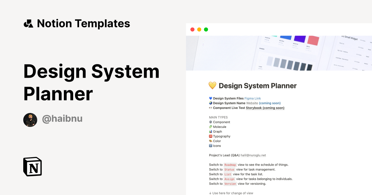 Design System Planner Template by halil | Notion Marketplace