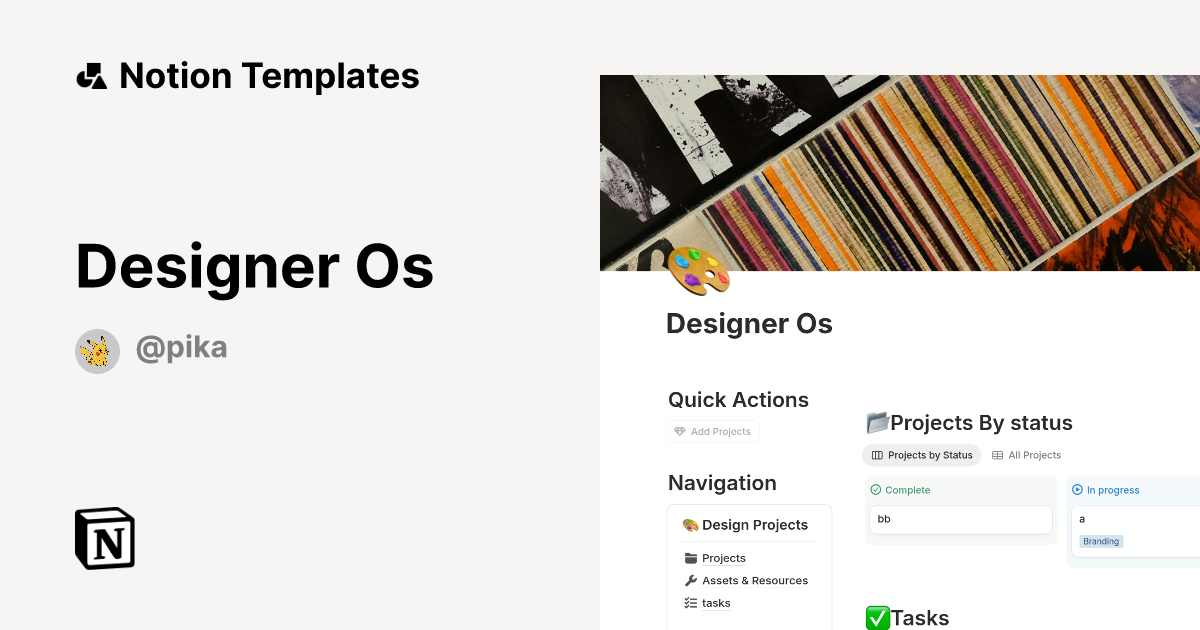 Designer Os Template by Pika | Notion Marketplace