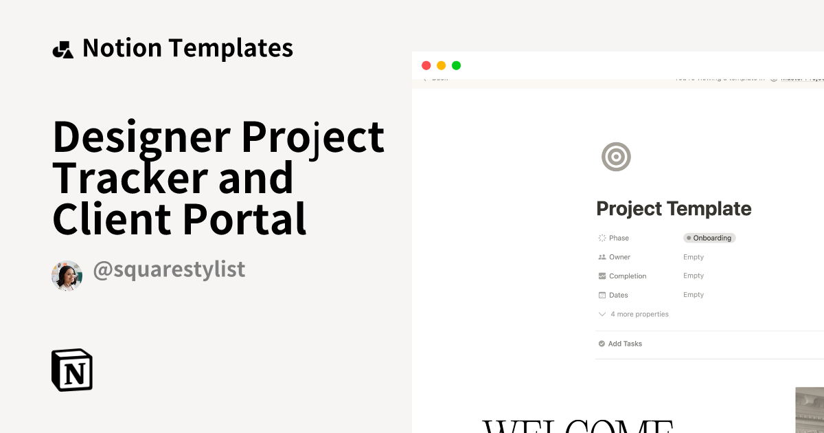Designer Project Tracker and Client Portal Template | Notion Marketplace