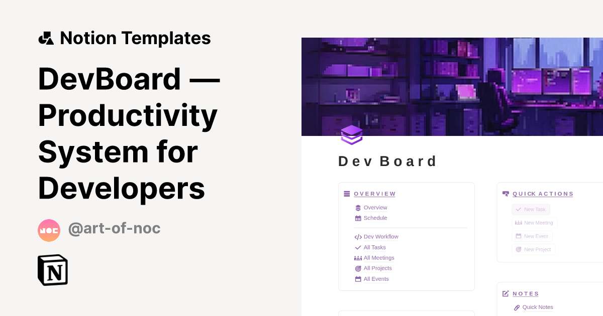 DevBoard — Productivity System for Developers Template | Notion Marketplace