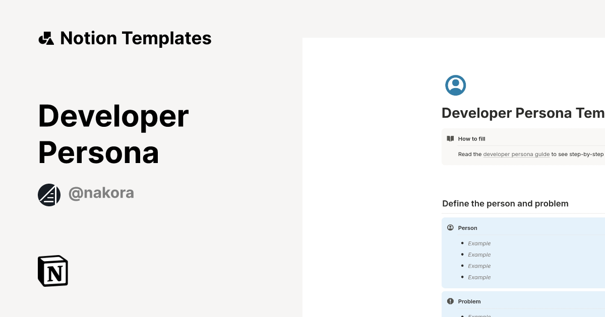 Developer Persona Template | Notion Marketplace