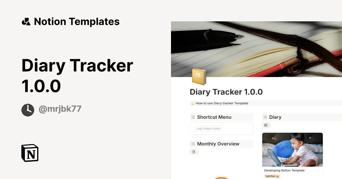 Diary Tracker 1.0.0 Template by time expanderizor | Notion Marketplace