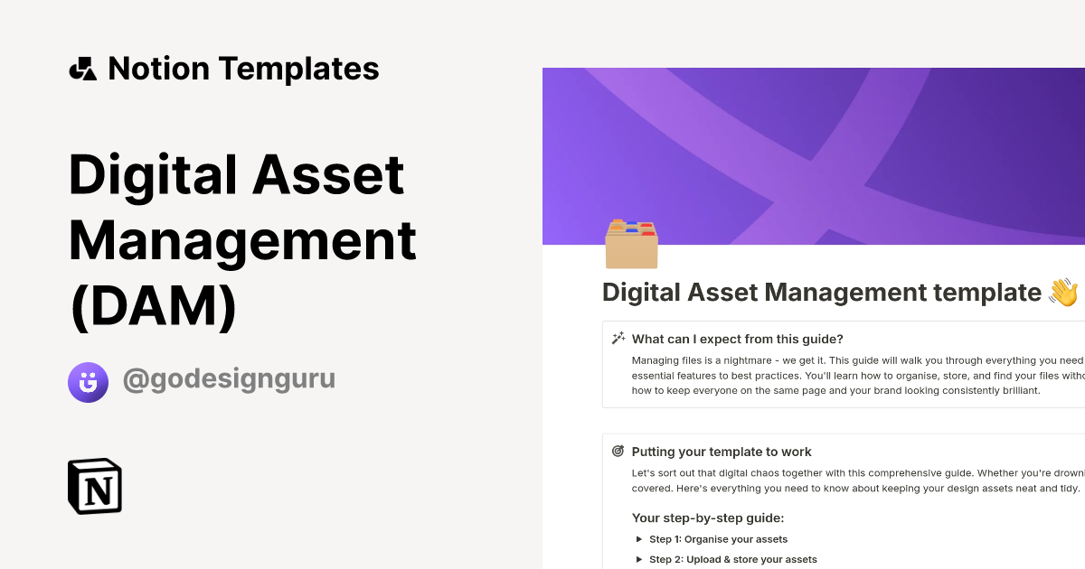 Digital Asset Management (DAM) Template | Notion Marketplace