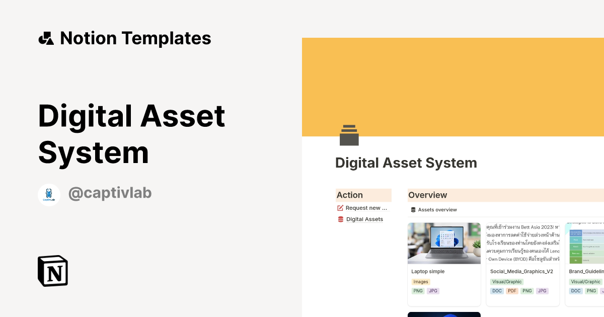 Digital Asset System Template | Notion Marketplace