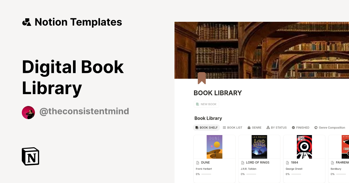 Digital Book Library Template by The Consistent Mind | Melek Köse ...