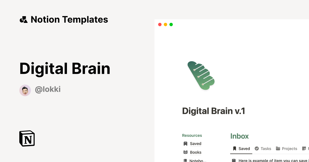 Digital Brain Template | Notion Marketplace