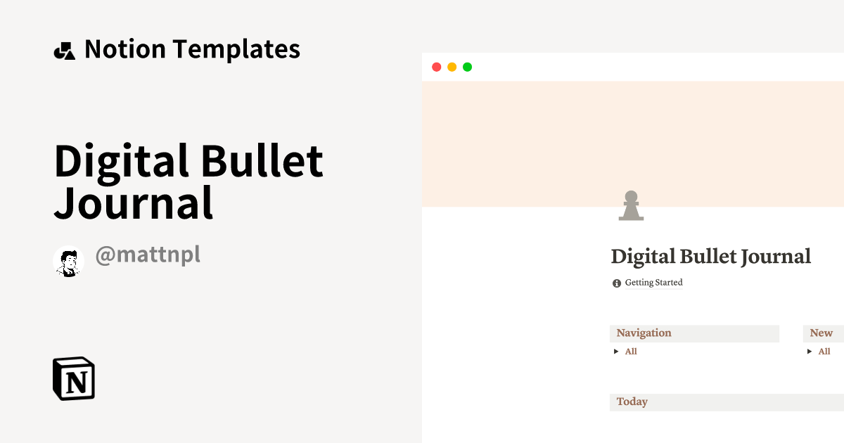 Digital Bullet Journal Template | Notion Marketplace
