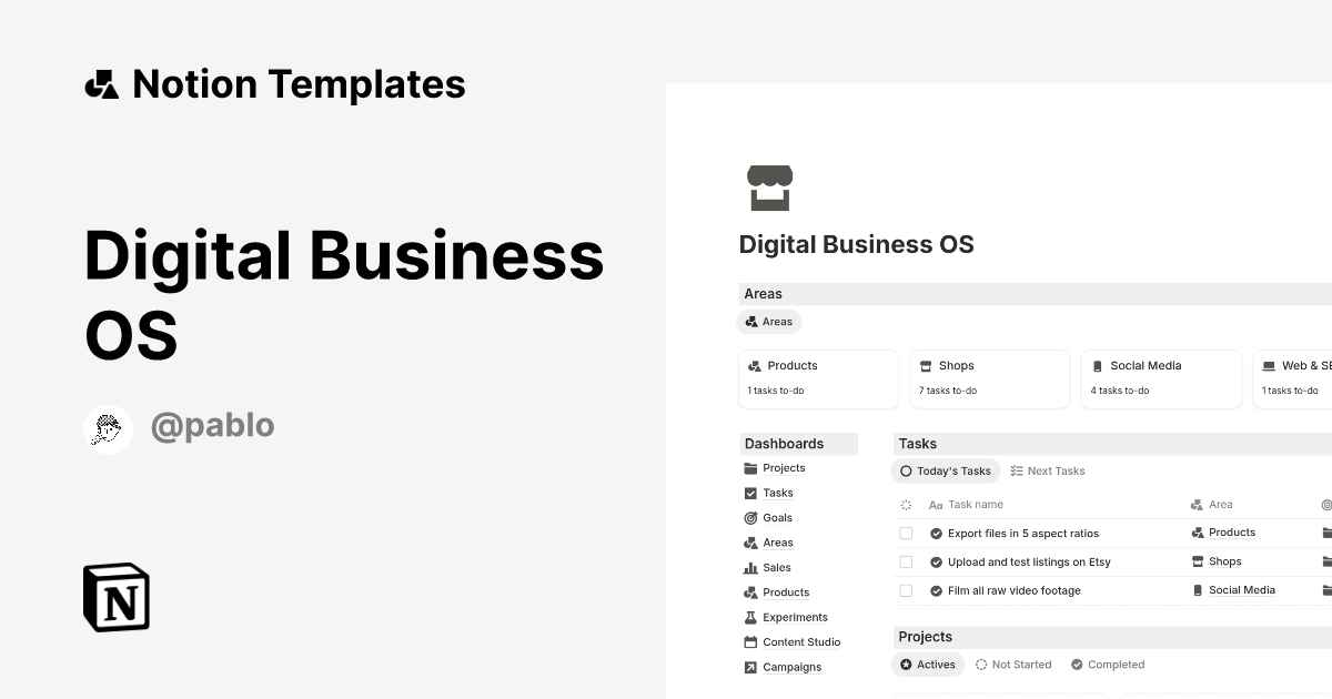 Digital Business OS Template by Pablo | Notion Marketplace