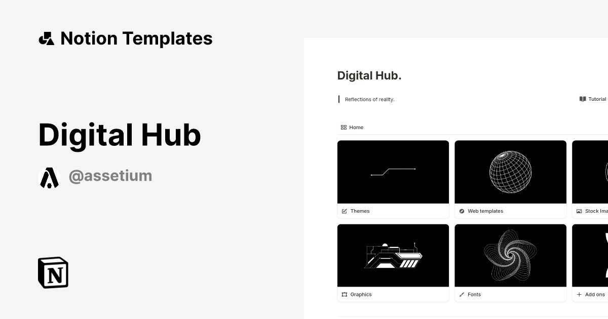 Digital Hub Template by Assetium | Notion Marketplace