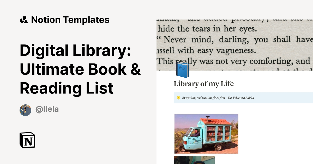 Digital Library: Ultimate Book & Reading List Template by Llela ...