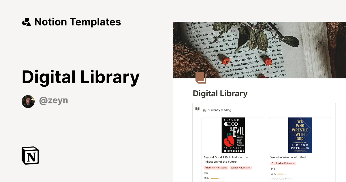 Digital Library Template | Notion Marketplace