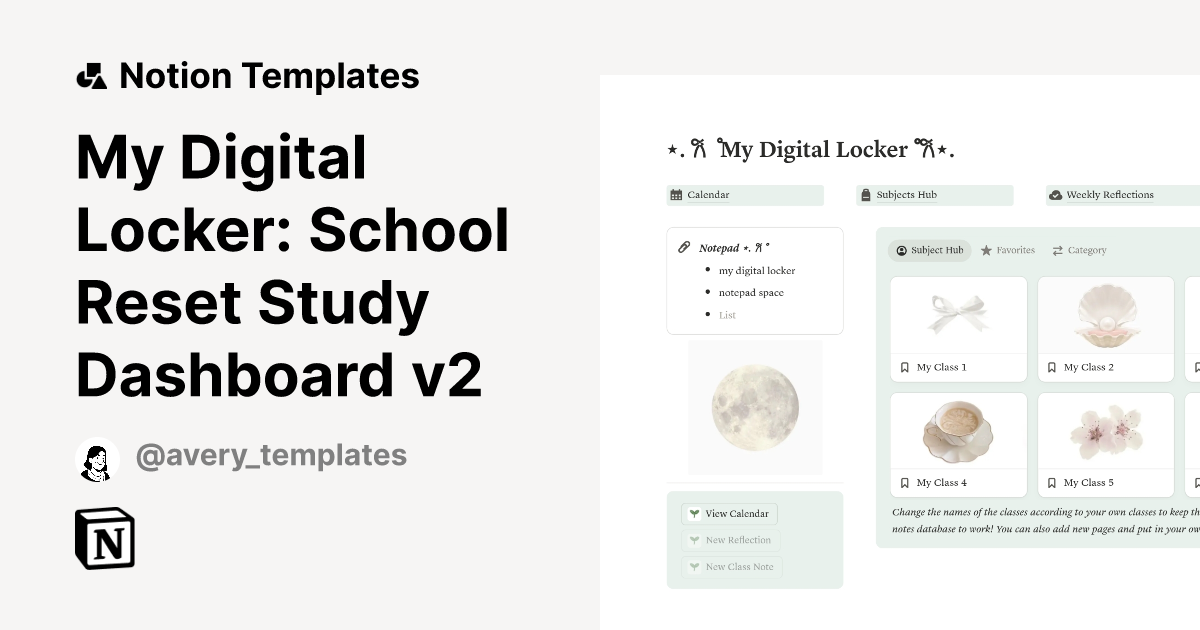 My Digital Locker: School Reset Study Dashboard v2 Template by avery's ...