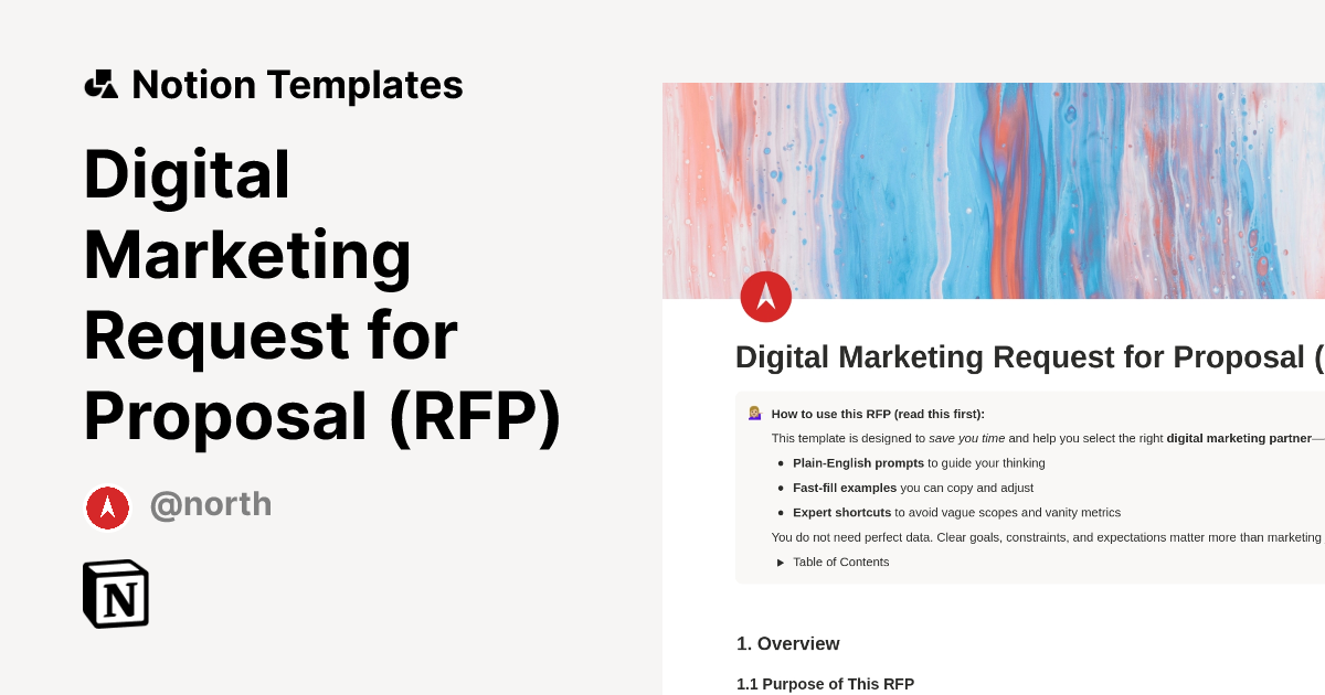 Digital Marketing Request for Proposal (RFP) Template | Notion Marketplace