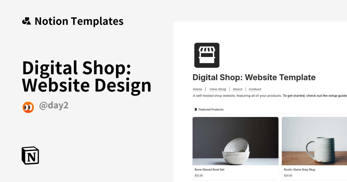 Digital Shop: Website Design Template by DAY | Notion Marketplace