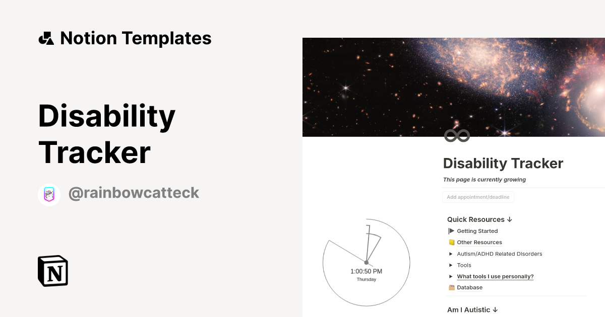Disability Tracker Template | Notion Marketplace