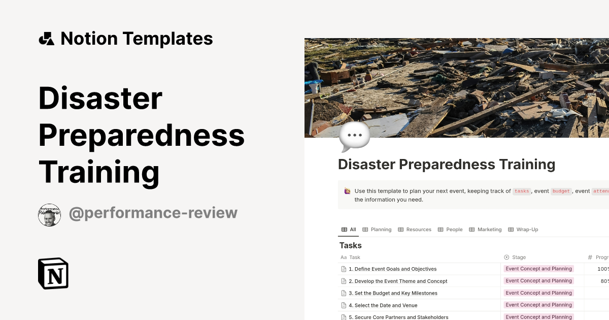 Disaster Preparedness Training Template | Notion Marketplace