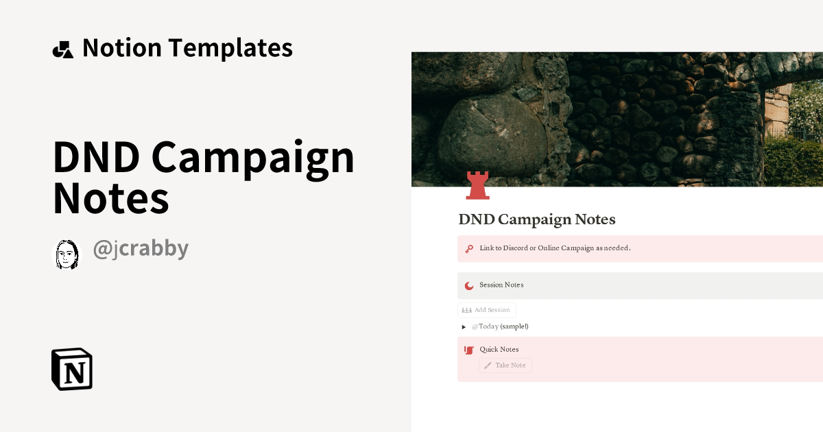 DND Campaign Notes Template | Notion Marketplace