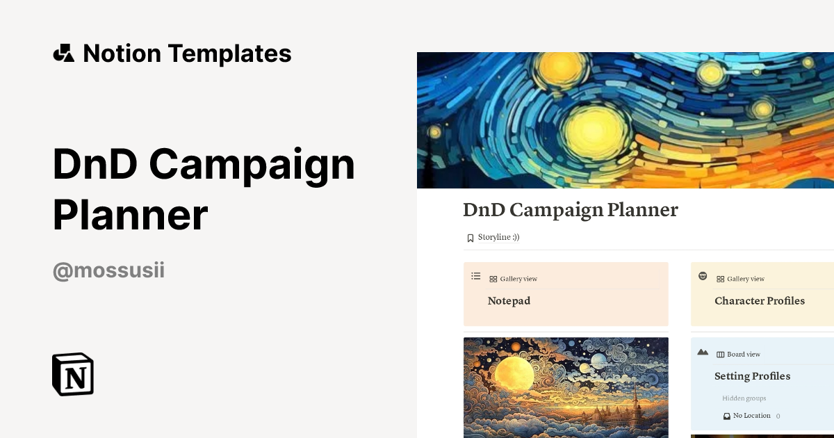 DnD Campaign Planner Template | Notion Marketplace