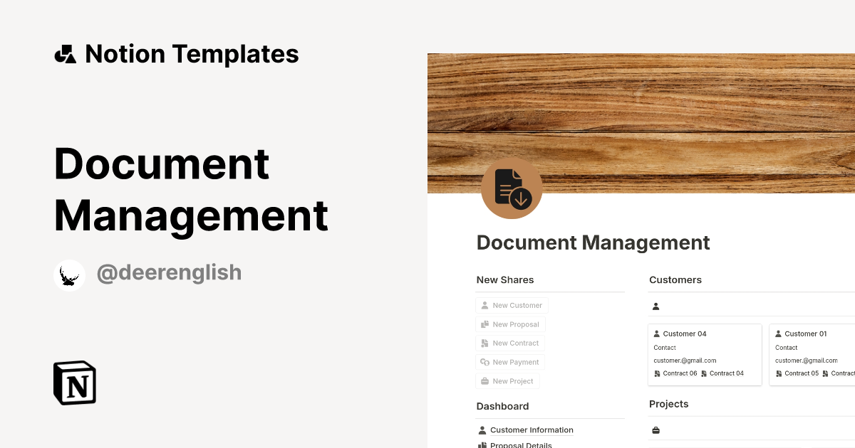 Document Management Template by Deer | Notion Marketplace