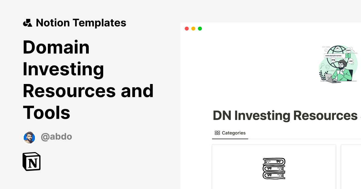 Domain Investing Resources and Tools Template | Notion Marketplace