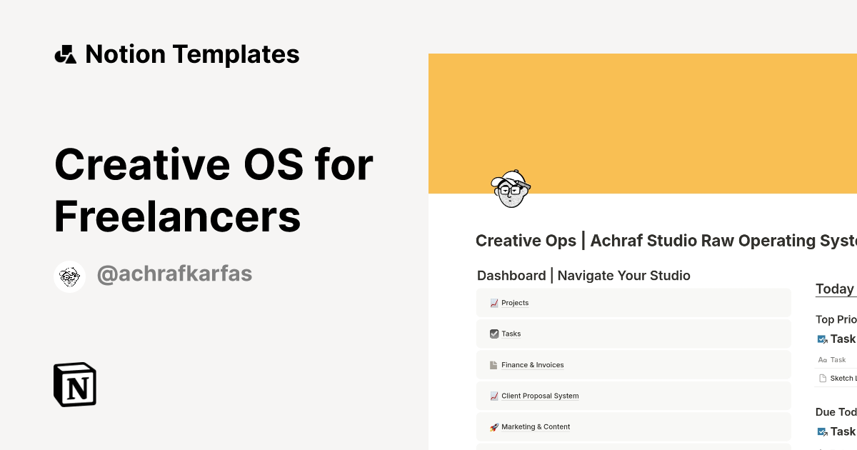 Creative OS for Freelancers Template | Notion Marketplace