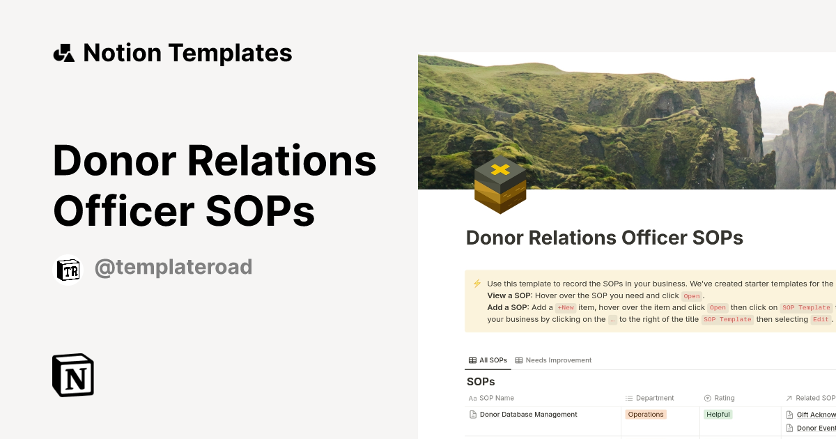 Donor Relations Officer SOPs Template | Notion Marketplace