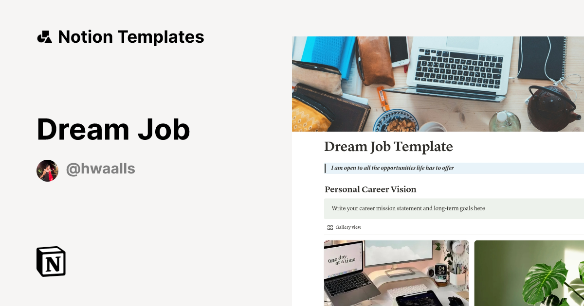 Dream Job Template | Notion Marketplace