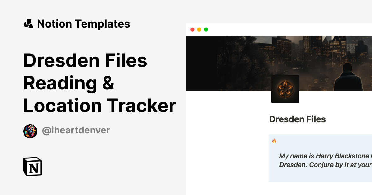 Dresden Files Reading & Location Tracker Template | Notion Marketplace
