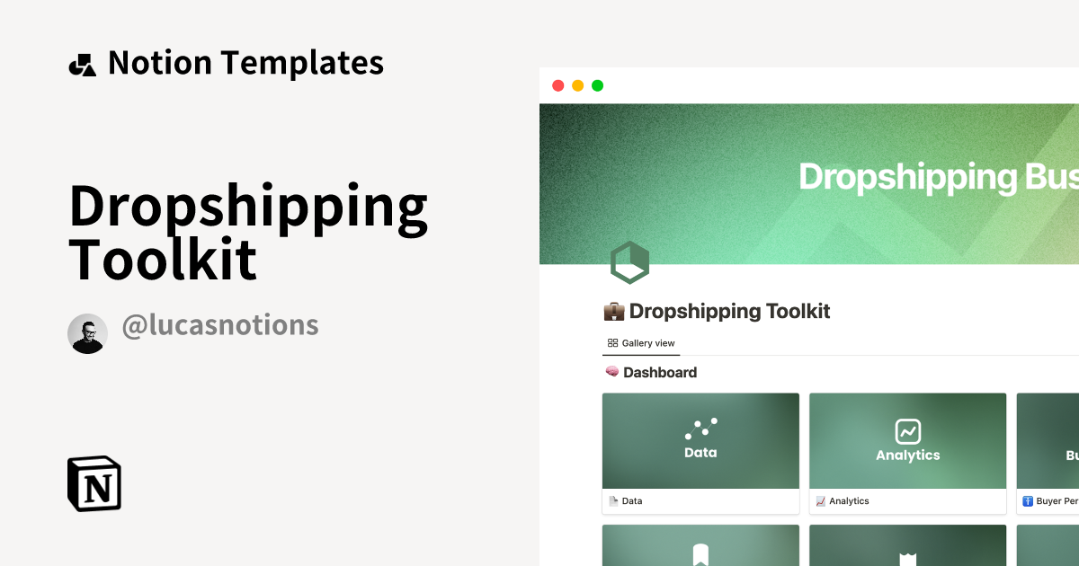 Dropshipping Toolkit Template | Notion Marketplace