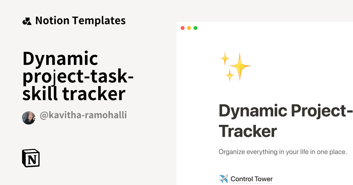 Dynamic project-task-skill tracker Template by Kavitha Ramohalli ...