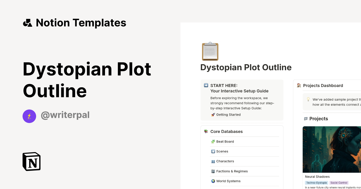 Dystopian Plot Outline Template by writerpal | Notion Marketplace