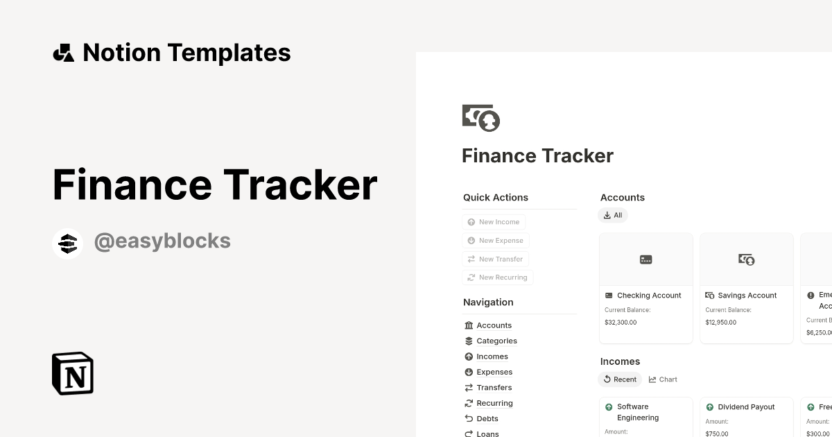 Finance Tracker Template | Notion Marketplace