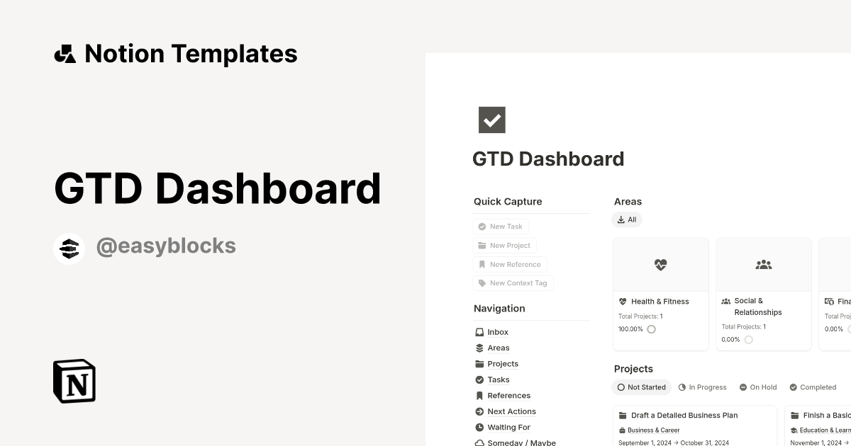 GTD Dashboard Template | Notion Marketplace