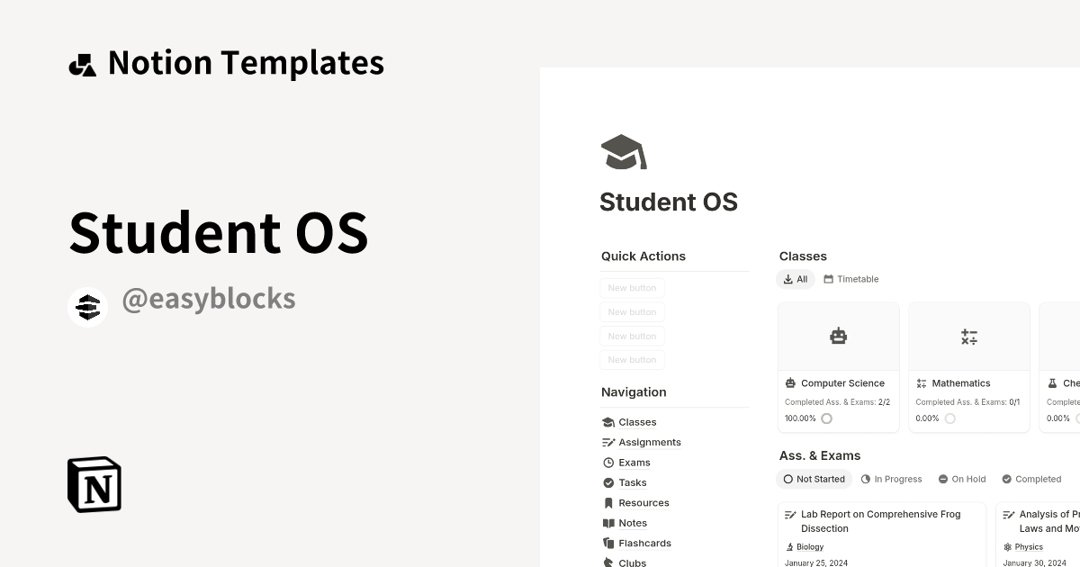 Student OS Template | Notion Marketplace