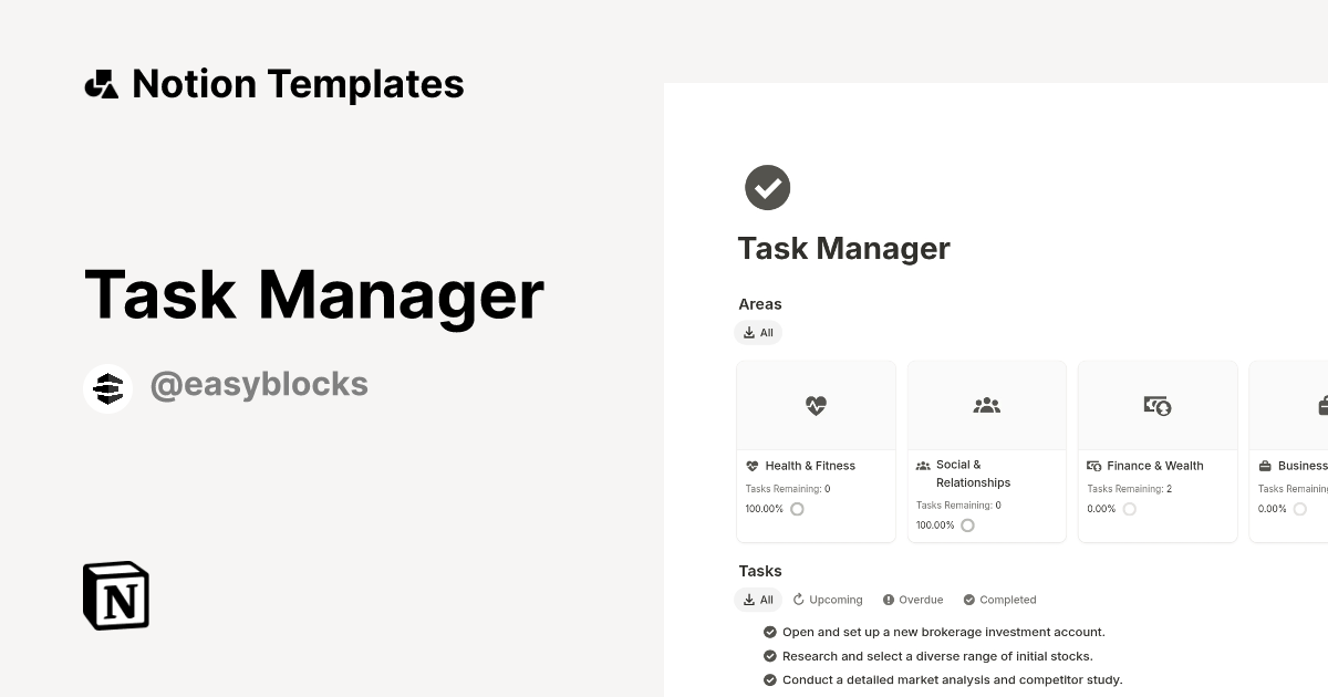 Task Manager Template | Notion Marketplace