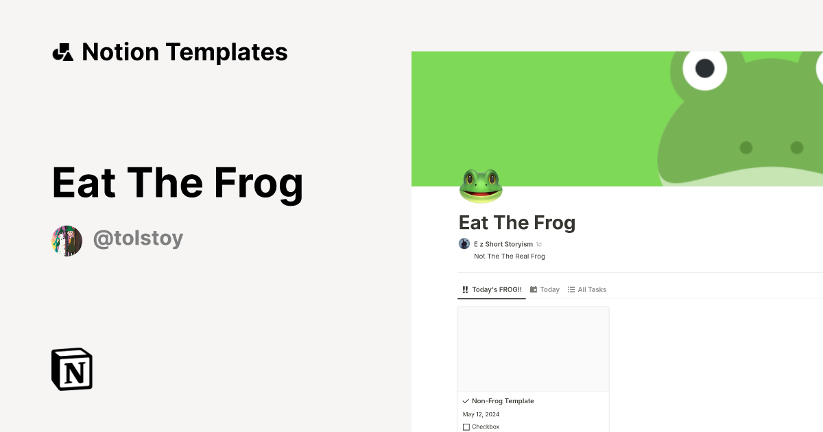 Eat The Frog Template | Notion Marketplace