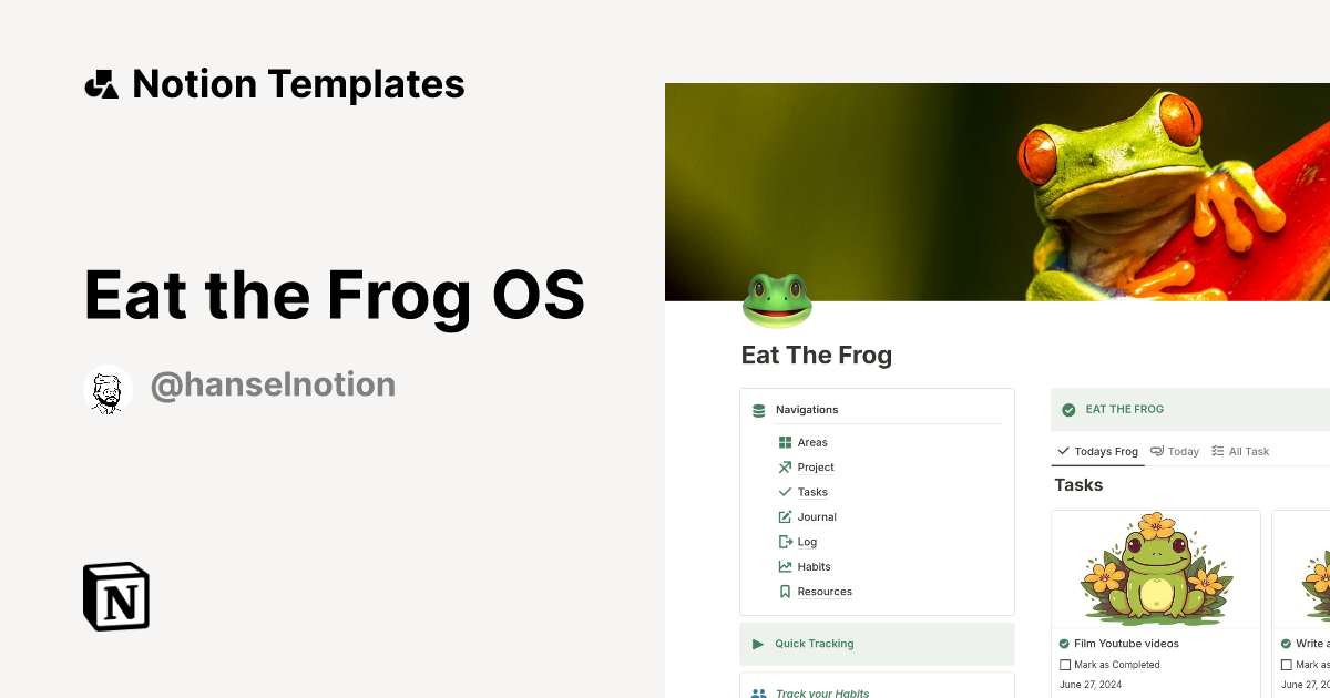Eat the Frog OS Template by Hansel Systems | Notion Marketplace