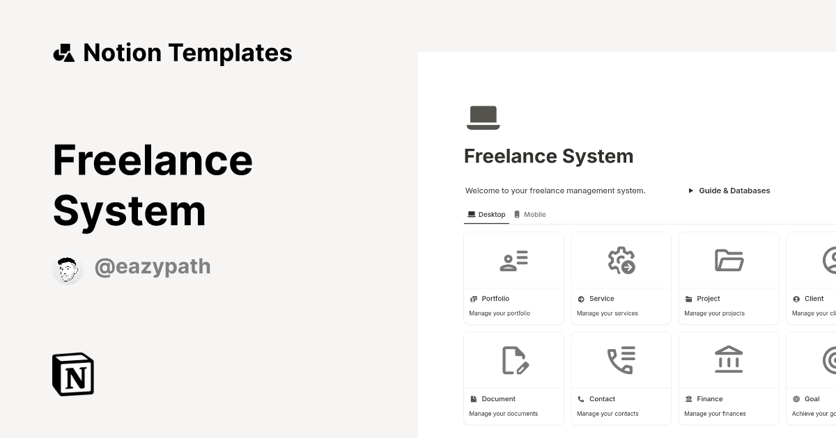 Freelance System Template | Notion Marketplace