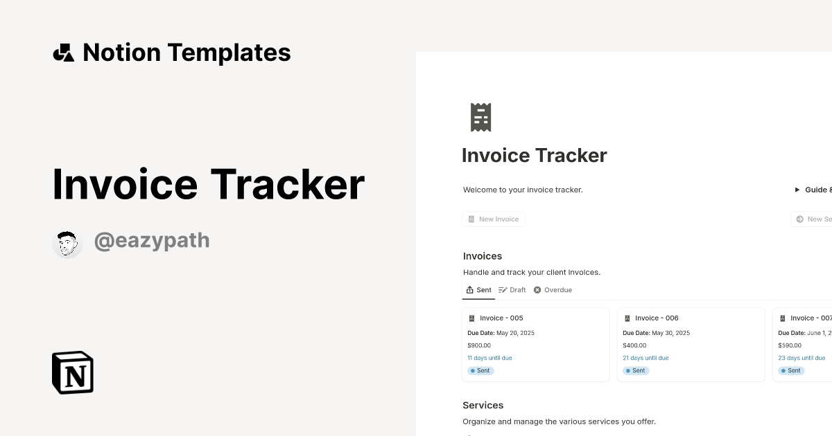 Invoice Tracker Template | Notion Marketplace