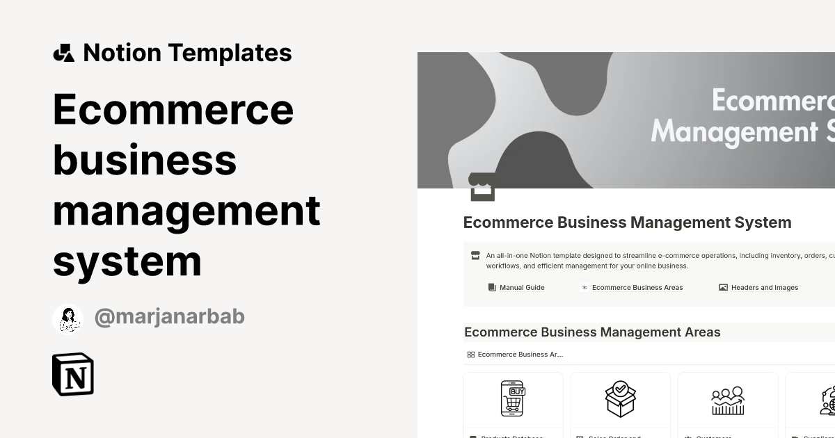 Ecommerce business management system Template by Marjan Arbab | Notion ...