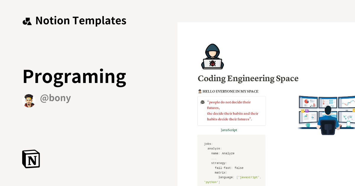 Programing Template | Notion Marketplace