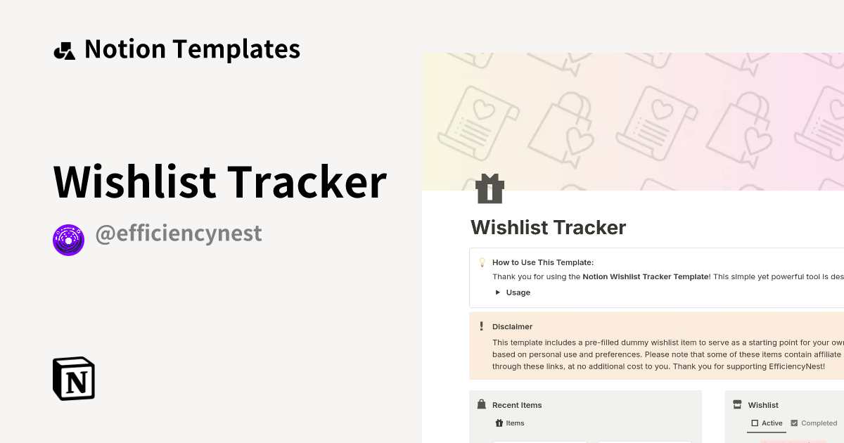 Wishlist Tracker Template | Notion Marketplace
