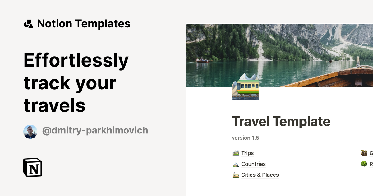 Effortlessly track your travels Template | Notion Marketplace