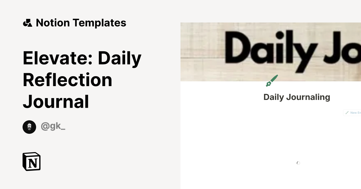 Elevate: Daily Reflection Journal Template | Notion Marketplace