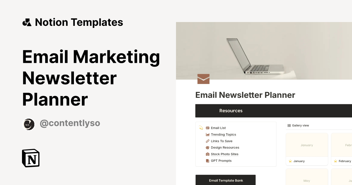Email Marketing Newsletter Planner Template by Contently so. | Business ...