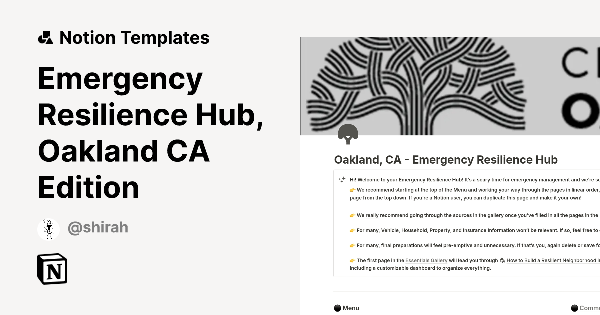 Emergency Resilience Hub, Oakland CA Edition Template by Shirah Wagner ...