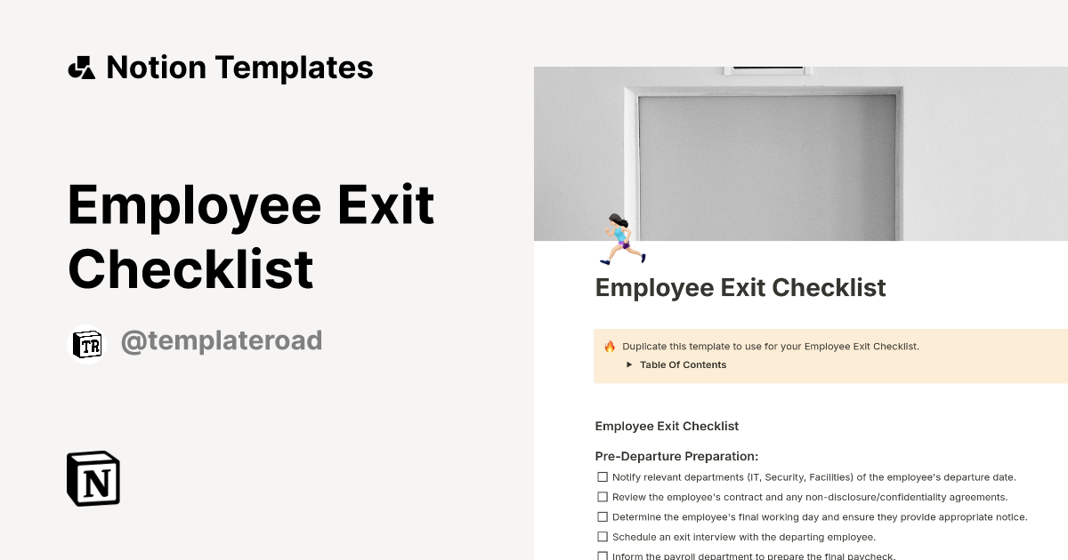 Employee Exit Checklist Template | Notion Marketplace