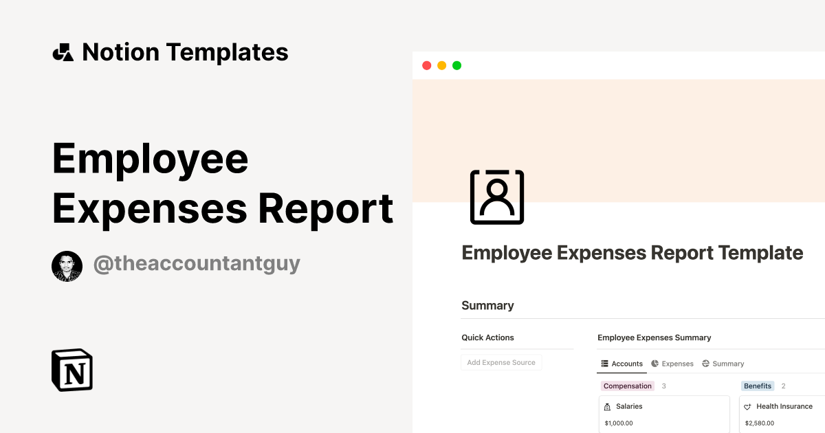 Employee Expenses Report Template by theaccountantguy | FinanceGuy ...
