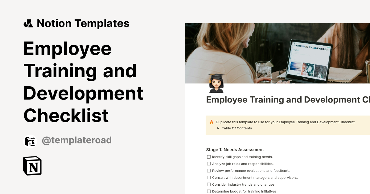 Employee Training and Development Checklist Template by Template Road ...
